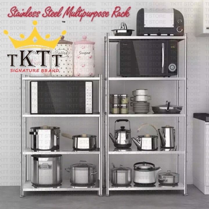 TKTT Stainless Steel Multipurpose Kitchen Rack Multifunctional Storage ...