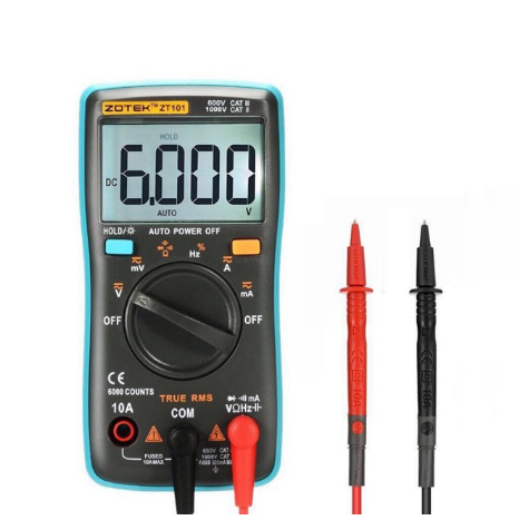 ZOTEK ZT102 Digital Multimeter,Portable 6000 Counts Auto Ranging Multi ...