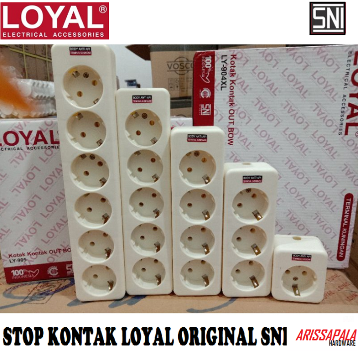 LOYAL Stop Kontak Listrik Colokan Terminal Arde Outbow Kuningan SNI 1-5 ...