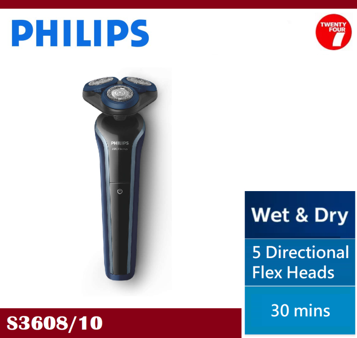 PHILIPS S3000 Series Wet & Dry Electric Shaver S3608/10 (fully washable ...