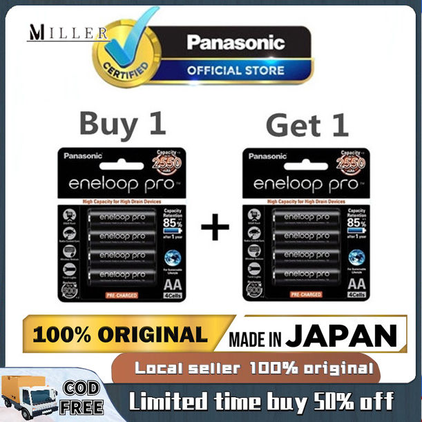 【warranty 1 Year】[buy 1 Get 1] Panasonic Eneloop Pro Aa Rechargeable