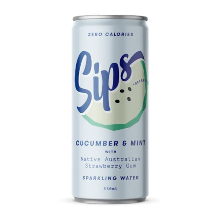 Sips Aussie Sparkling Water Cucumber Mint 4x330ml Cans | Lazada
