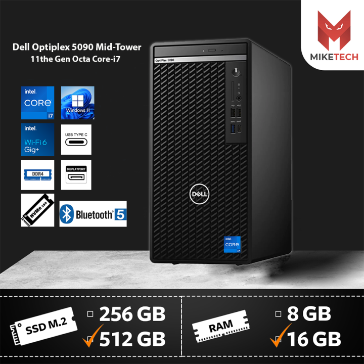 Dell Optiplex 5090 Mid Tower, 11th Gen Intel Core-i7, 32GB RAM, 512GB ...