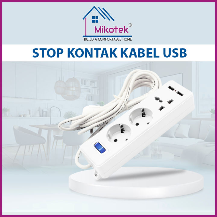 Mikotek - Stop Kontak Kabel Serbaguna + USB MT-8341 | Lazada Indonesia