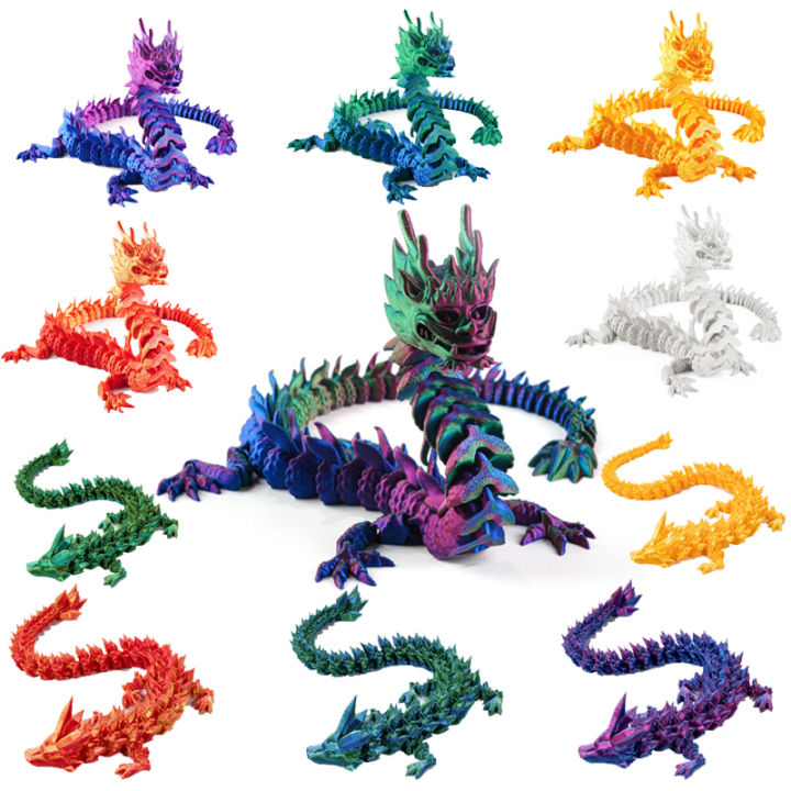 3D Printed Dragon Egg Figures Gemstone Multi-Jointed Movable Dragon ...