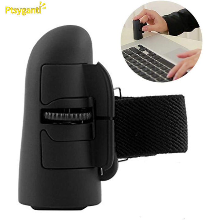Ptsygantl Mini Wireless Finger Ring Mouse Ergonomic Handheld Optical ...