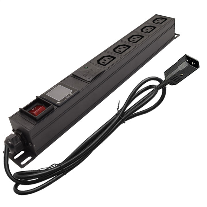 Server Cabinet Pdu Power Strip 5 Way Iec C13 Socket Surge Protector Intelligent Digital Display