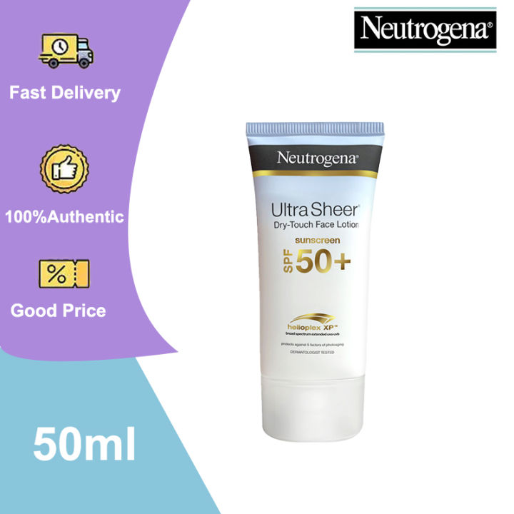Neutrogena Ultra Sheer Dry-Touch Face Sunscreen SPF50- Light + Non ...