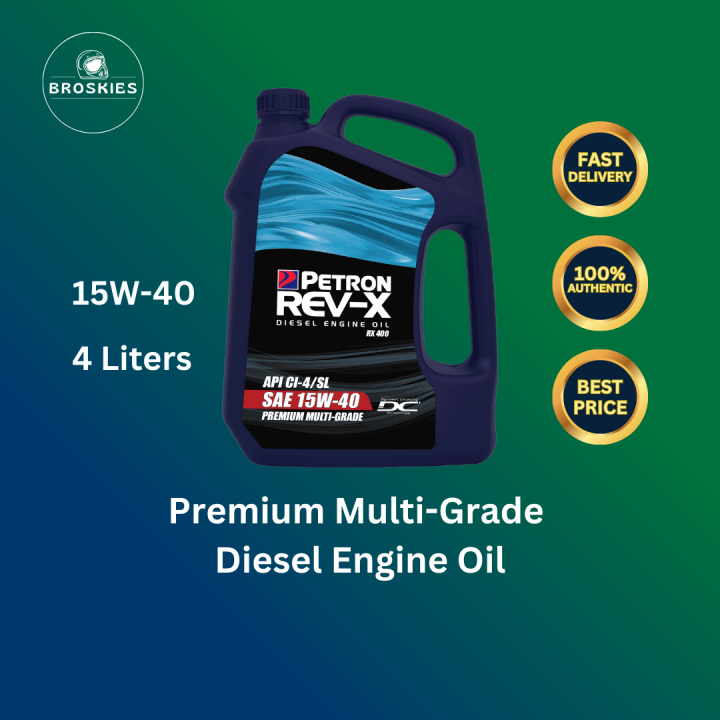 Petron Rev-X RX400 Premium Multi-Grade Diesel Engine Oil SAE 15W-40 (4 ...