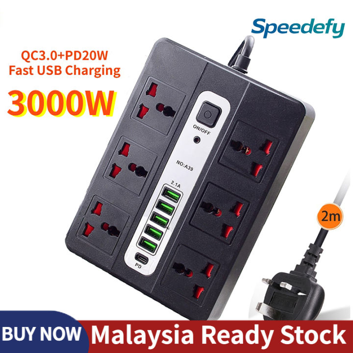 Universal 6 Power Socket Extension With USB Ports Adapter Socket Output ...