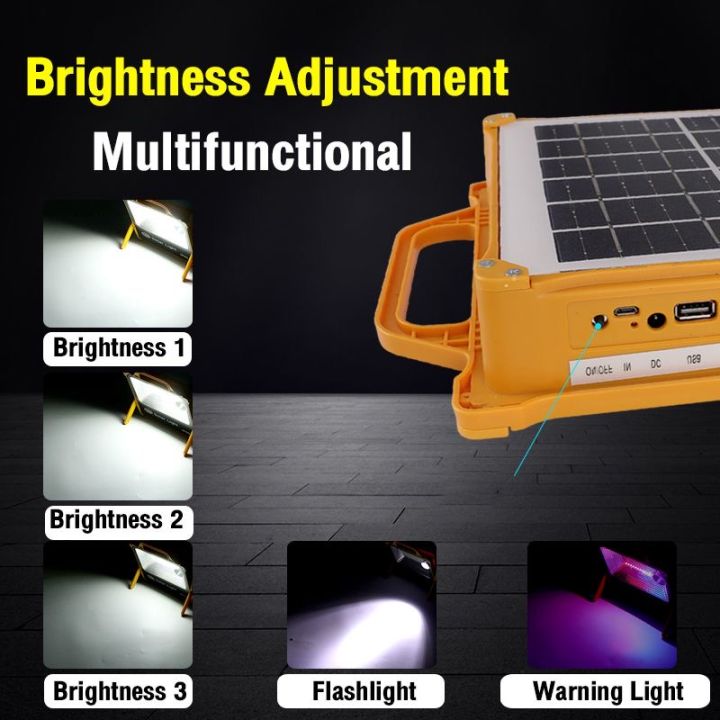Solar Emergency Light Solar Rechargeable Flashlight Outdoor Waterproof ...