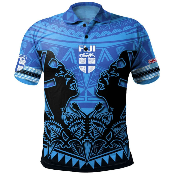 3D Polynesian Fiji Flag Print Polo Shirt For Men BULA Fiji Pride ...