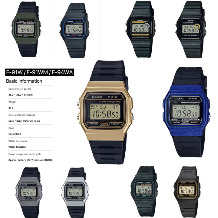 100% ORIGINAL CASIO DIGITAL RETRO MODEL F-91 SERIES F-91W | Lazada