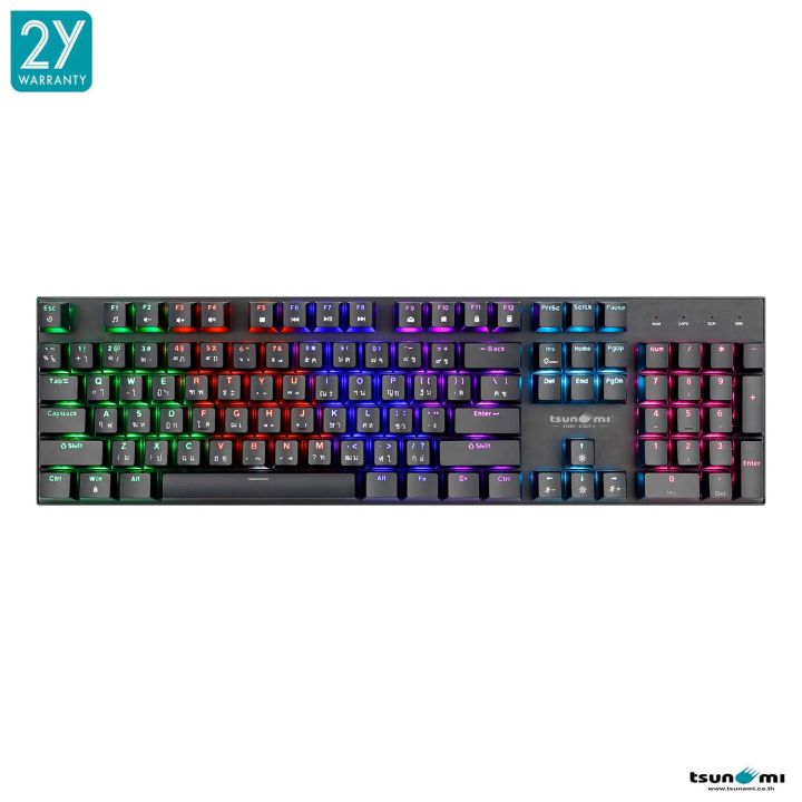 คีย์บอร์ดเกมมิ่ง Tsunami MK-02 Plus 104Keys Mechanical Gaming Keyboard ...
