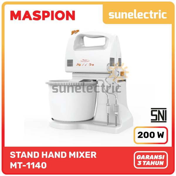 Maspion MSP MT-1140 Stand Mixer / Mixer Berdiri 200 Watt 5-Speed ...
