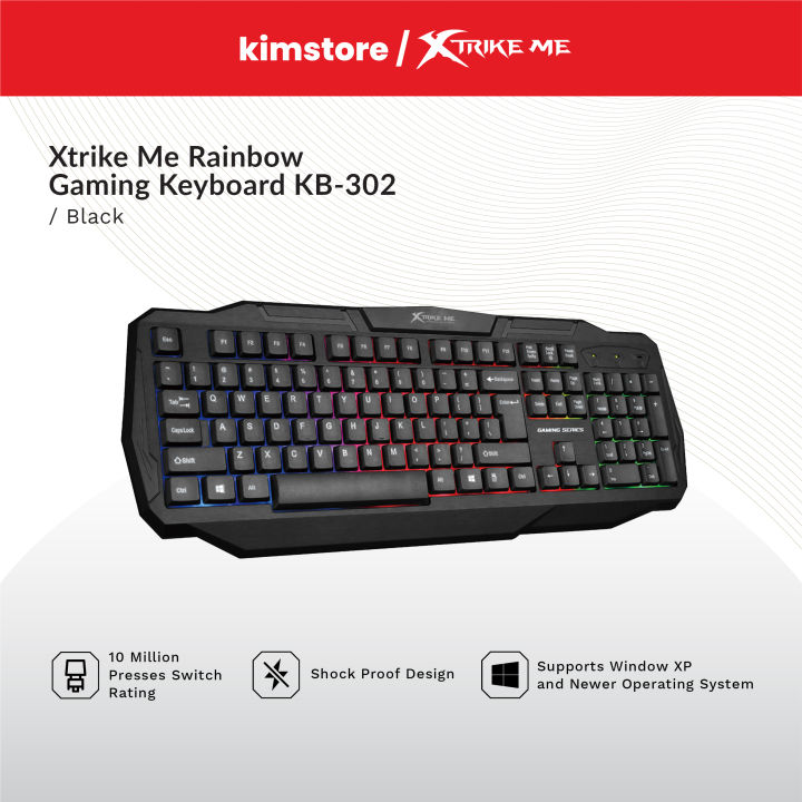 Xtrike Me Rainbow Gaming Keyboard Kb-302 - Black | Lazada PH