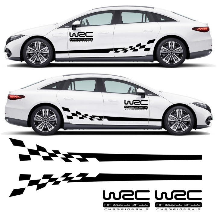 2Pcs 220x25cm Car DIY Both Sides Stickers Race Stripes Decal Vinyl Film ...