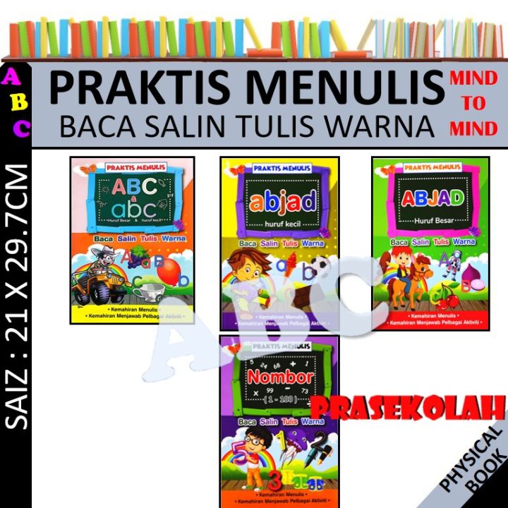 PRAKTIS MENULIS PRASEKOLAH KANAK-KANAK TADIKA BACA SALIN TULIS WARNA ...