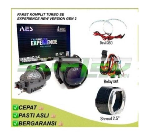PAKET BILED AES Turbo Se Experience New Version Gen 2 Projector Lens BI ...