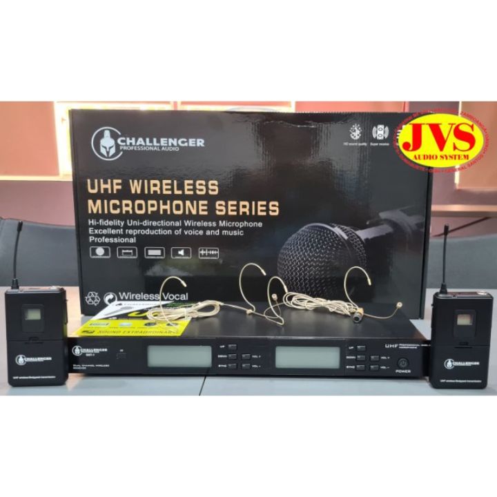 Challenger GST Professional UHF Wireless Dual Headworn Microphone ...