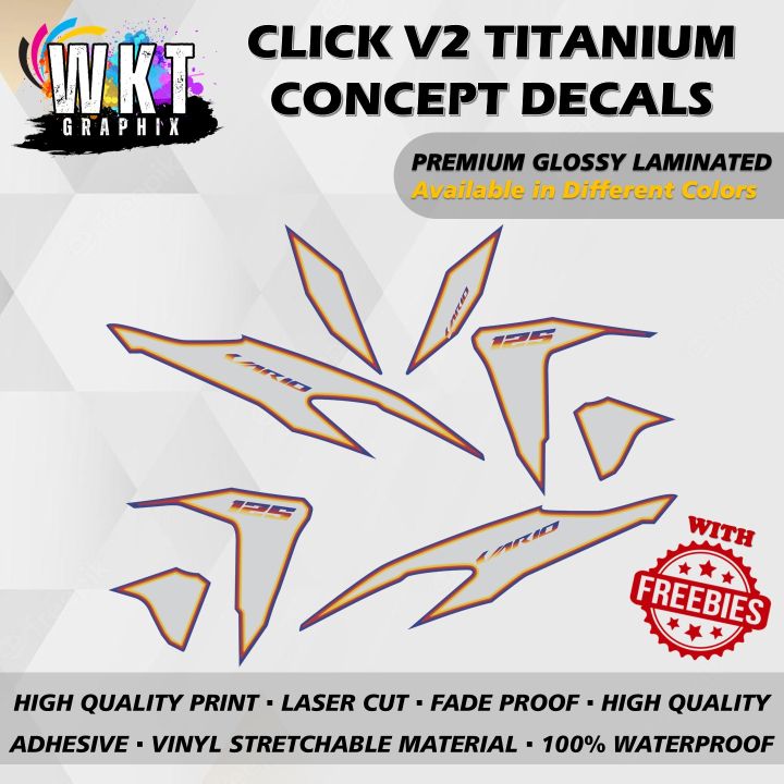 HONDA CLICK V2 TITANIUM CONCEPT DECALS STICKER (WATERPROOF, LAMINATED ...