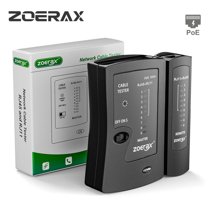 ZoeRax POE Network Ethernet Cable Tester for LAN RJ45 Cat5 Cat5e Cat6 ...