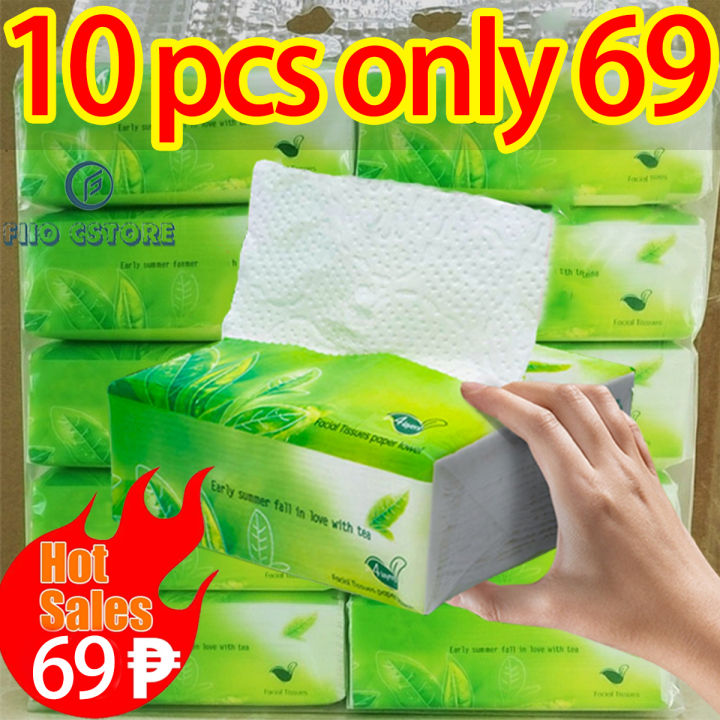 【Buy 10 Take 10】Facial Tissue Paper towel 4 ply 300 sheets paper towel ...