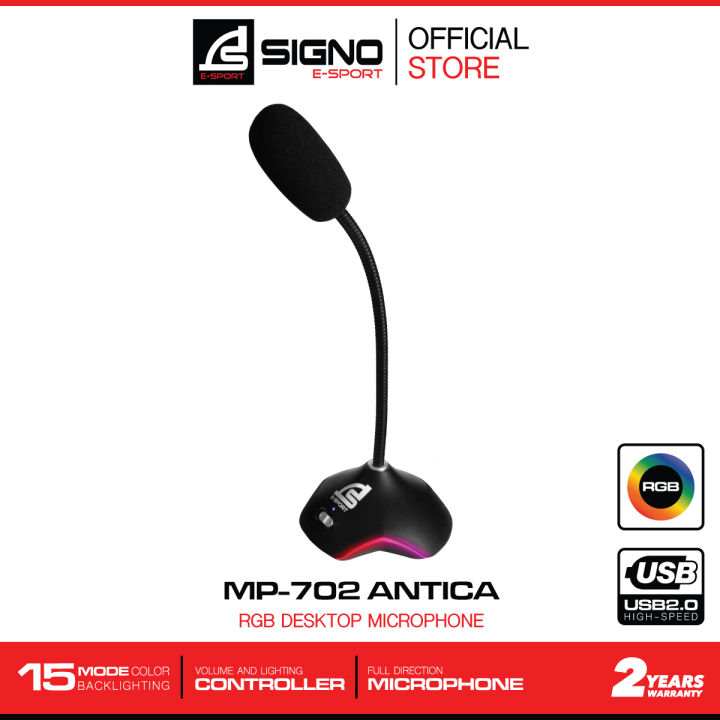SIGNO E-Sport RGB Desktop Microphone รุ่น MP-702 (ไมค์โครโฟน) | Lazada ...