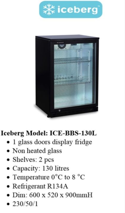 Iceberg Bar Top Display Glass Counter with Chiller Fan Blower 115L ...