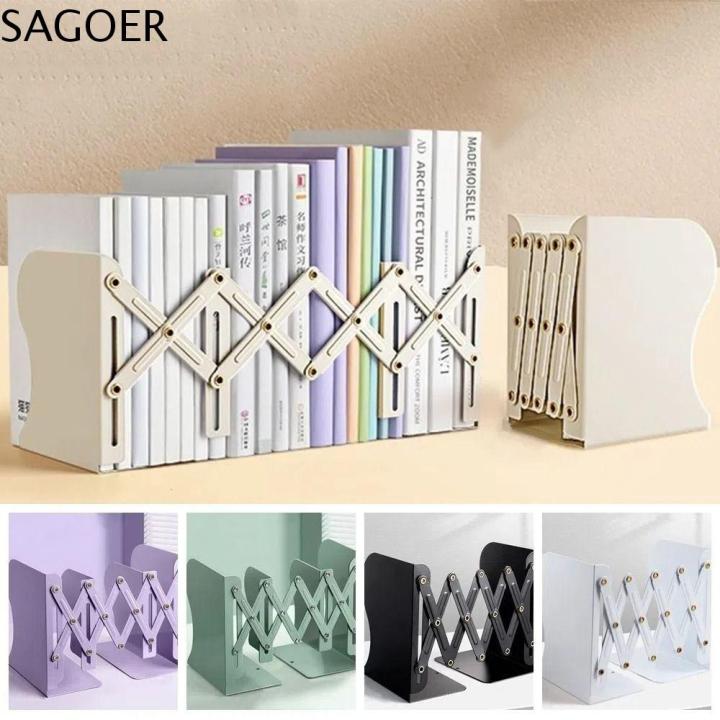 SAGOER Retractable File Sorter Rack Metal Foldable Bookstand New ...