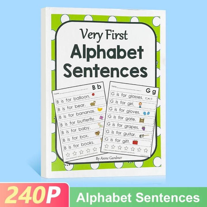 240P kids Alphabet Sentence books In English Practice Workbook Reading ...