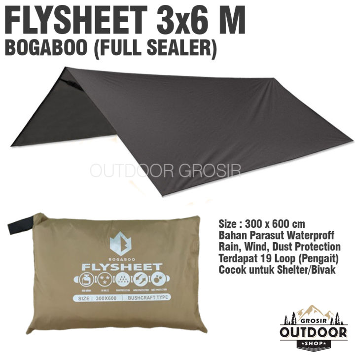 Flysheet 3x6 Meter 19 Loop Ultralight Waterproof - Pelapis Pelindung ...