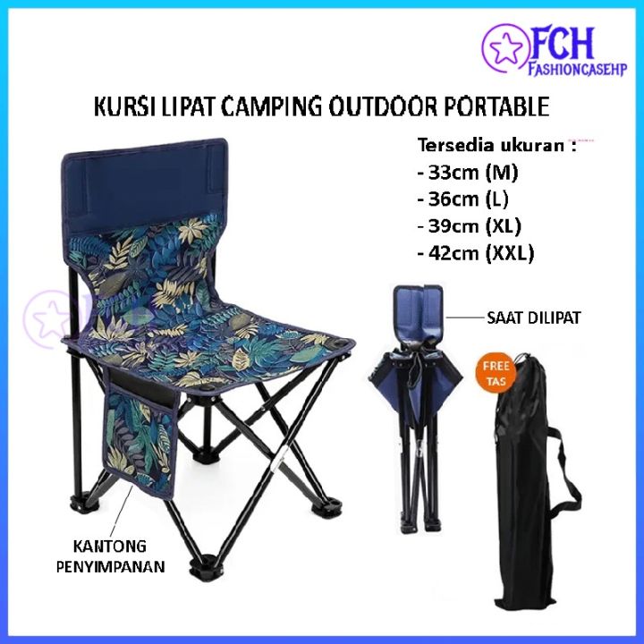FCH- KURSI LIPAT PORTABLE OUTDOOR / KURSI CAMPING / KURSI MANCING ...
