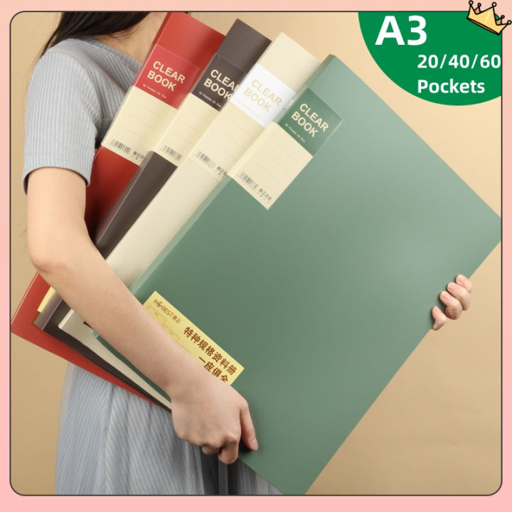 A3 Album Sketch Board 8K 20/30/40/60 Pockets Folder Art Works ...
