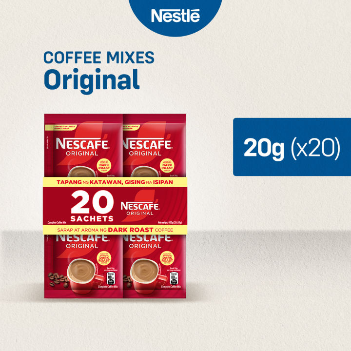 NESCAFE ORIGINAL 3-IN-1 COFFEE MIX, SARAP AT AROMA NG DARK ROAST COFFEE 26G(20G) I 52G(40G ...