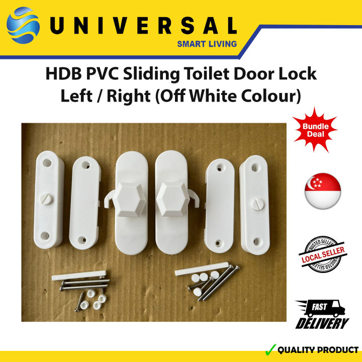 [SG SHOP SELLER] HDB PVC Sliding Toilet Door Lock Left / Right (Off ...
