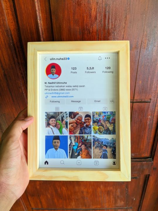Frame 2D Single Acrylic Model Profil Instagram | Frame Hadiah Custom ...