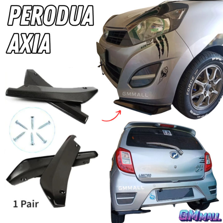 PERODUA AXIA Front Rear Corner Bumper Lip Skirting Diffuser Splitter ...
