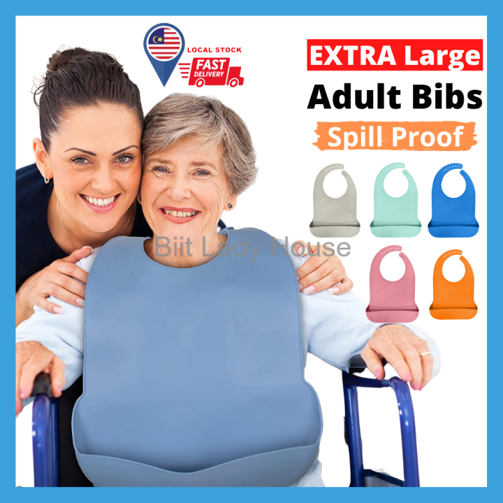 (READY STOCK) Adult Bibs for Elderly Saliva Towel Apron Bib Food ...