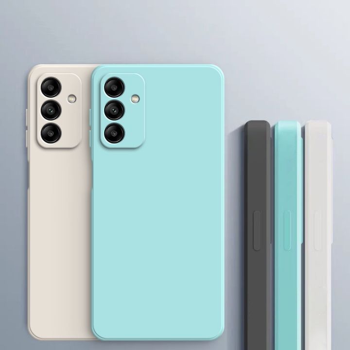 Samsung Galaxy A15 A25 5G A05s A05 A14 A34 A54 5G 2023 Liquid ซิลิโคนตรงขอบเคสใส่โทรศัพท์สีลูกอม ...