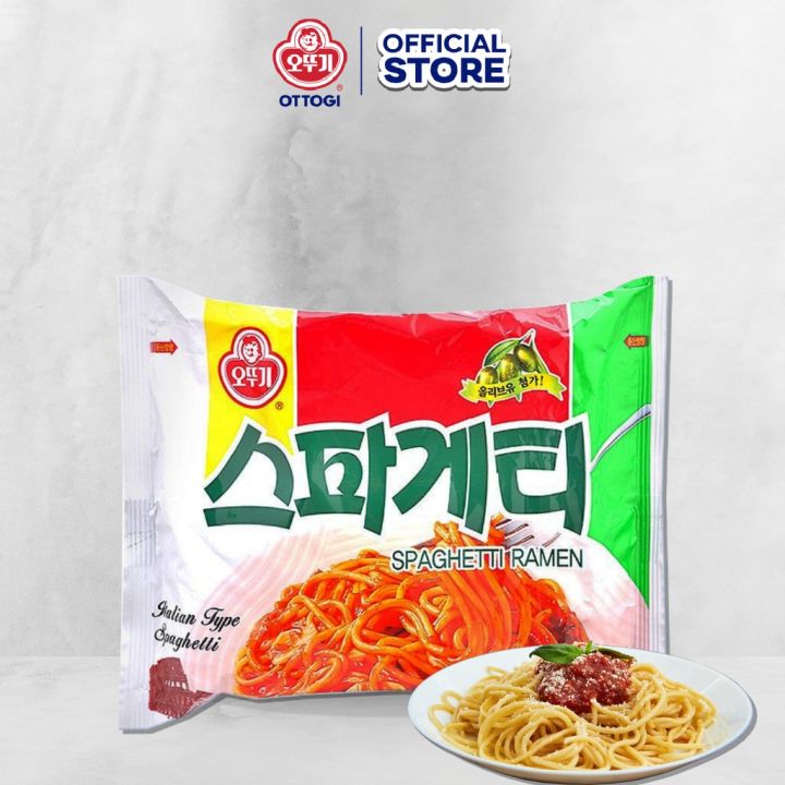 ottogi spaghetti ramenมาม่าเกาหลี สปาเก็ตตี้ราเม็ง โอโตกิ 150g오뚜기 스파게티 ...