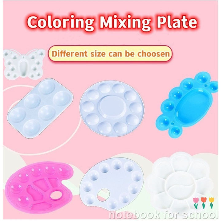 Coloring Mixing Plate Colorful Watercolor Paint Plastic Palette Tray ...
