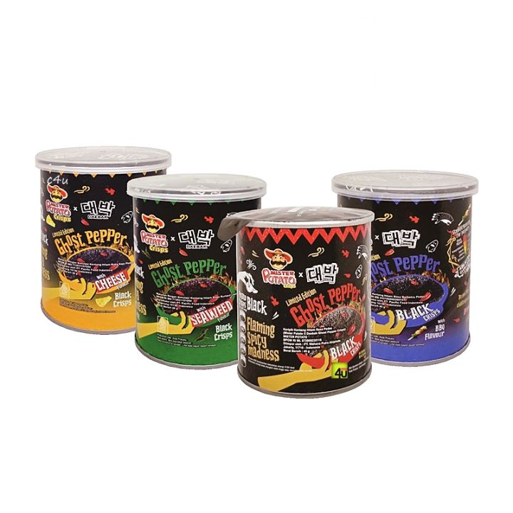 Mister Potato Ghost Pepper Black Potato Crisps Tabung Kecil