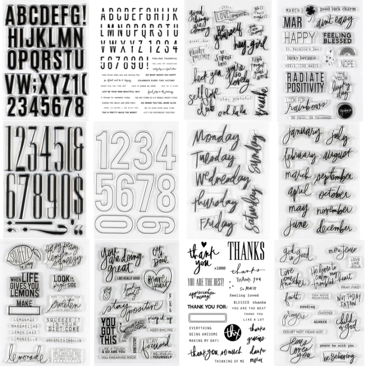 2025 New English Clear Stamp Feb Mar Apr Monthly Sentiments Transparent ...