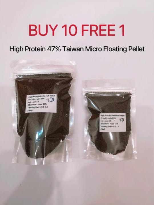 Protein 47%-Taiwan MICRO (Floating )Fish Pellet Size 1mm For Betta ...