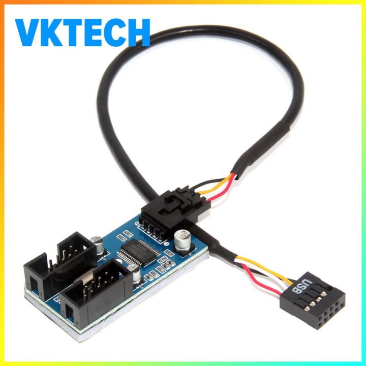 [Vktech] Motherboard USB 9 Pin Header Splitter Cable Desktop USB2.0 HUB ...
