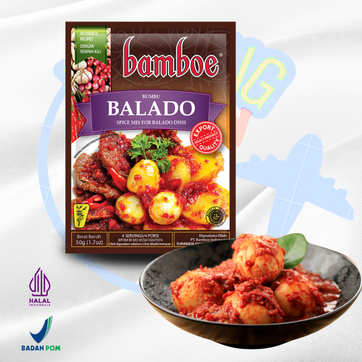 Bamboe Balado 50g Indonesian Instant Seasoning Hot Spicy Chili Sambal ...