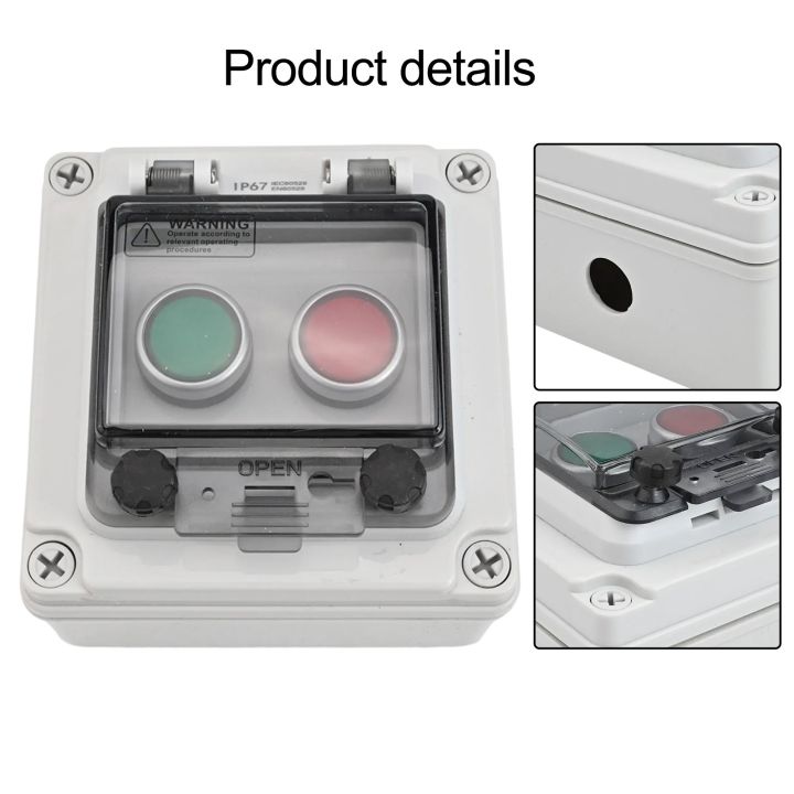 HOMETOOL Heavy Duty Push Button Switch Box with Waterproof Cover for ...
