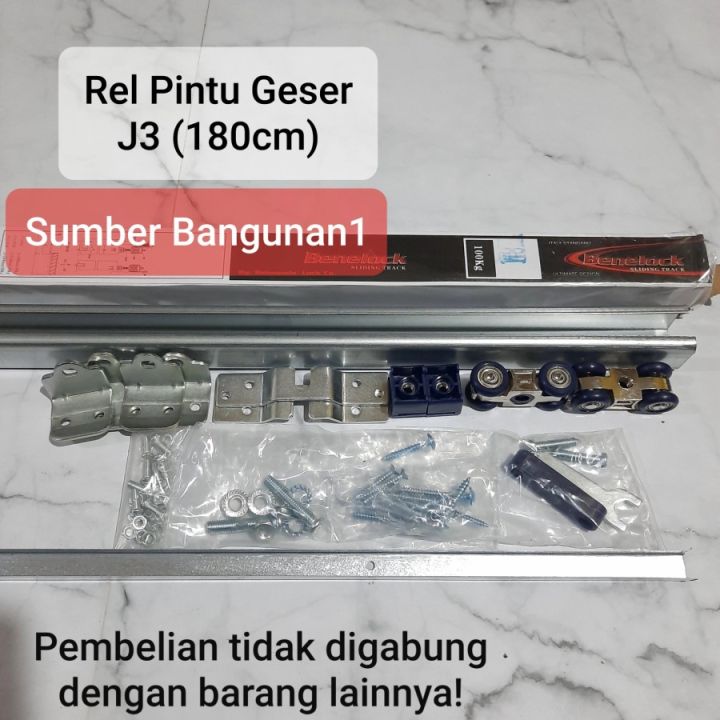 Rel Pintu Geser J3 180cm sliding 180 cm pintu kayu gantung roda dorong ...