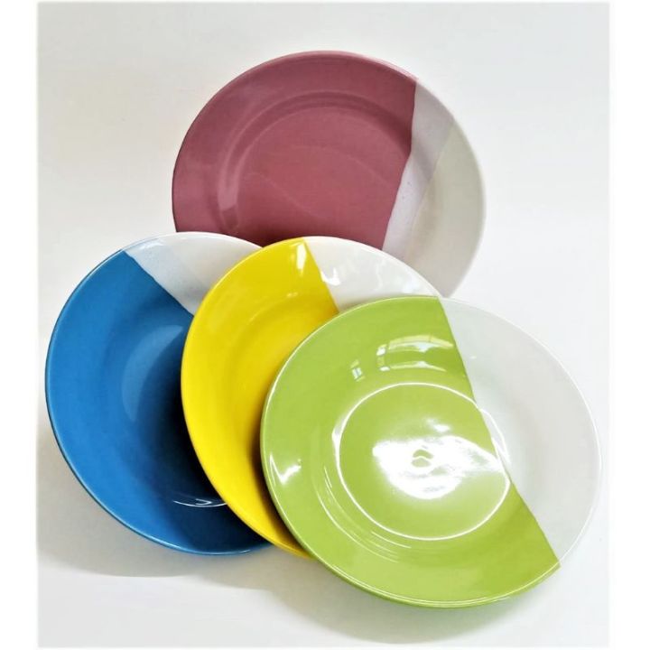 Piring Makan Keramik Motif Kembang Ukuran 21Cm - Piring Putih - Piring ...